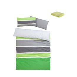 Tom Tailor HOME Renforc&eacute;-Bettw&auml;sche-Set ''Felix'' in Gr&uuml;n/ Grau - (L)200 x (B)135 cm - 22% | Bettwaesche-bettwaren