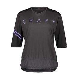 Craft Fahrradshirt "Core Offroad" in Anthrazit/ Lila - 60% | Gr&ouml;&szlig;e M | Damen-outdoor-tops-shirts