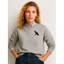 WOOOP Sweatshirt "Night Swallow" in Grau - 56% | Gr&ouml;&szlig;e S | Damen-sweatshirts-jacken
