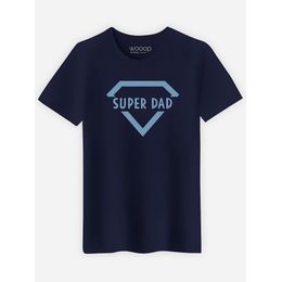 WOOOP Shirt "Super Dad" in Dunkelblau - 54% | Gr&ouml;&szlig;e XL | Herren-plussize
