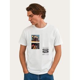 WOOOP Shirt "Skateboard! Magazine Photo" in Wei&szlig; - 60% | Gr&ouml;&szlig;e S | Herren-plussize