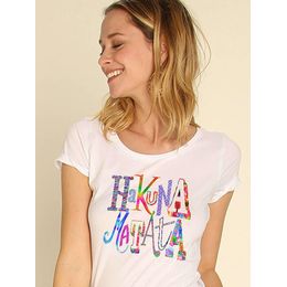 WOOOP Shirt "Hakuna Matata" in Wei&szlig; - 60% | Gr&ouml;&szlig;e L | Damen-tops
