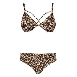 Bruno Banani Bikini in Beige/ Braun - 56% | Gr&ouml;&szlig;e 40D-Cup | Damen-bademode
