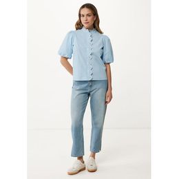 Mexx Bluse in Hellblau/ Wei&szlig; - 74% | Gr&ouml;&szlig;e 42 | Damen-blusen