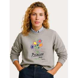 WOOOP Sweatshirt "Picasso Flowers" in Grau - 54% | Gr&ouml;&szlig;e L | Damen-sweatshirts-jacken