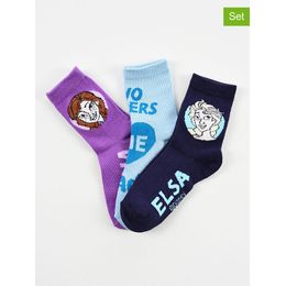 Disney Frozen 3er-Set: Socken "Frozen" in Lila/ Hellblau/ Dunkelblau - 7% | Gr&ouml;&szlig;e 31-34 | Babysocken-strumpfhosen
