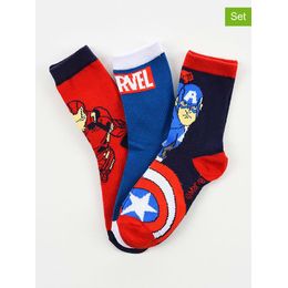 Marvel Avengers 3er-Set: Socken "Avengers" in Rot/ Blau/ Dunkelblau - 7% | Gr&ouml;&szlig;e 27-30 | Babysocken-strumpfhosen