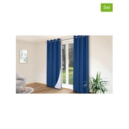 IDOMYA Essentials 2er-Set: Gardine in Blau - (L)240 x (B)135 cm - 57% | Gardinen-vorhaenge