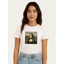 WOOOP Shirt "Mona Lisa Bubble" in Wei&szlig; - 54% | Gr&ouml;&szlig;e M | Damen-tops