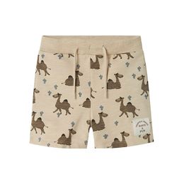 name it Sweatshorts "Jano" in Beige/ Hellbraun - 42% | Gr&ouml;&szlig;e 116 | Kinderhosen