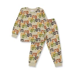 Sense Organics Pyjama "Long John" in Beige/ Bunt - 46% | Gr&ouml;&szlig;e 134/140 | Kinder-waesche