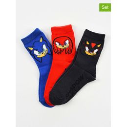 Sonic 3er-Set: Socken "Sonic" in Blau/ Rot/ Schwarz - 21% | Gr&ouml;&szlig;e 31-34 | Babysocken-strumpfhosen