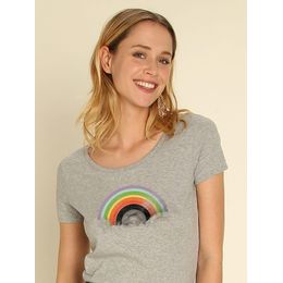 WOOOP Shirt "Rainbow Classics" in Grau - 54% | Gr&ouml;&szlig;e XL | Damen-tops