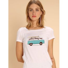 WOOOP Shirt "Blue Van" in Wei&szlig; - 60% | Gr&ouml;&szlig;e S | Damen-tops