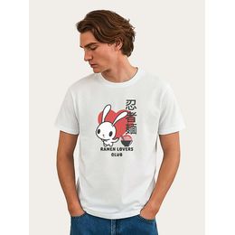 WOOOP Shirt "Torc Ramen Lovers Club Bunny" in Wei&szlig; - 57% | Gr&ouml;&szlig;e XL | Herren-plussize