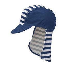 Playshoes Nackenschutzcap "Maritim" in Wei&szlig;/ Dunkelblau - 17% | Gr&ouml;&szlig;e 49 cm | Baby-caps-huete
