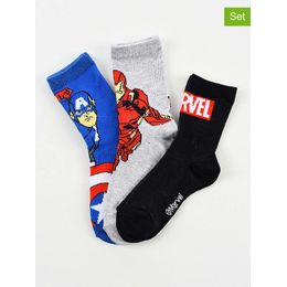 Marvel Avengers 3er-Set: Socken "Avengers" in Blau/ Grau/ Schwarz - 7% | Gr&ouml;&szlig;e 23-26 | Babysocken-strumpfhosen
