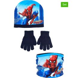 Spiderman 3tlg. Winteraccessoires-Set "Spiderman" in Blau/ Dunkelblau - 55% | Gr&ouml;&szlig;e 54 cm | Kindermuetzen
