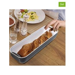 COOK CONCEPT 3tlg. Brotschneide-Set in Grau/ Natur - 23% | Kuechenhelfer