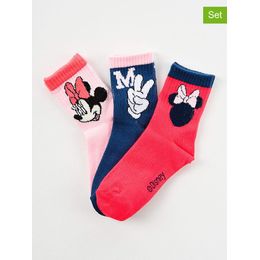 Disney Minnie Mouse 3er-Set: Socken "Minnie" in Rosa/ Blau/ Pink - 31% | Gr&ouml;&szlig;e 23-26 | Babysocken-strumpfhosen