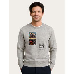 WOOOP Sweatshirt "Skateboard! Magazine Photo" in Grau - 58% | Gr&ouml;&szlig;e XS | Herren-plussize