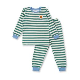 Sense Organics Pyjama "Long John" in Gr&uuml;n/ Blau - 48% | Gr&ouml;&szlig;e 104 | Kinder-waesche