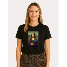 WOOOP Shirt "Mona Lisa Tennis" in Schwarz - 54% | Gr&ouml;&szlig;e XL | Damen-tops
