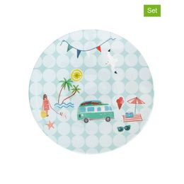 Overbeck and Friends 2er-Set: Fr&uuml;hst&uuml;cksteller "Beach Life" in Mint - &Oslash; 15 cm - 17% | Gedeckter-tisch