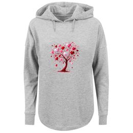 F4NT4STIC Sweatshirt 'Herz Baum Aquarell Druck' Damen Gr&ouml;&szlig;e L graumeliert / pink / rot
