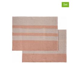 Blomus 2er-Set: Geschirrt&uuml;cher "Gano" in Beige/ Rosa - (L)70 x (B)50 cm - 45% | Tischwaesche