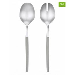 Blomus 2tlg. Set: Salatbesteck "Maxime" in Hellgrau/ Silber - (H)28 cm - 63% | Gedeckter-tisch
