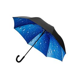 Impliva Stockschirm in Schwarz/ Blau - &Oslash; 124 cm - 68% | Damen-regenschirme