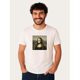WOOOP Shirt "Mona Lisa Bubble" in Wei&szlig; - 54% | Gr&ouml;&szlig;e S | Herren-plussize