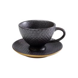 KARE Kaffeetasse "Diva" in Schwarz/ Gold - 57% | Gedeckter-tisch