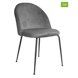 House Nordic 2er-Set: St&uuml;hle in Grau/ Schwarz - (B)52 x (H)78 x (T)51 cm - 70% | Sitzmoebel