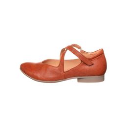 Think! Leder-Spangenballerinas in Cognac - 48% | Gr&ouml;&szlig;e 39,5 | Damen-ballerinas