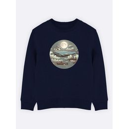 WOOOP Sweatshirt "Ocean meets Sky" in Dunkelblau - 59% | Gr&ouml;&szlig;e 104 | Kinder-sweatshirts-jacken