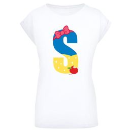 F4NT4STIC T-Shirt 'Disney Alphabet S Is For Snow White Schneewittchen' Damen Gr&ouml;&szlig;e XL blau / gelb / pink / wei&szlig;
