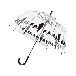 Esschert Design Stockschirm "Birds" in Transparent/ Schwarz - &Oslash; 83 cm - 70% | Damen-regenschirme