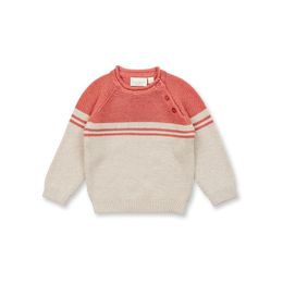 Sense Organics Pullover "Victor" in Beige/ Rot - 45% | Gr&ouml;&szlig;e 92 | Baby-pullover-cardigans