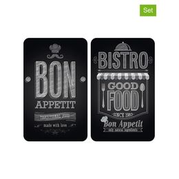 Wenko 2er-Set: Herdabdeckplatten "Bon Appetit" in Schwarz - (L)30 x (B)52 cm - 17% | Weitere-haushaltshelfer