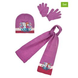 Disney Frozen 3tlg. Winteraccessoires-Set "Frozen" in Mauve - 57% | Gr&ouml;&szlig;e 54 cm | Kindermuetzen
