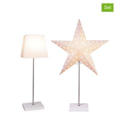 STAR TRADING 3tlg. Set: Standleuchte "Combi" in Creme - (B)43 x (H)65 x (T)17 cm - 25% | Stehleuchten