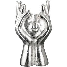 Gilde Vase "Pose" in Silber - (B)18 x (H)30 x (T)12 cm - 47% | Kerzen-vasen