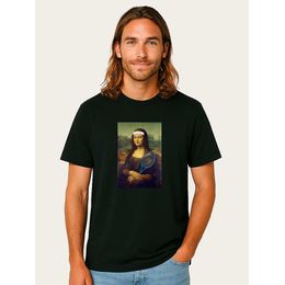 WOOOP Shirt "Mona Lisa Tennis" in Schwarz - 57% | Gr&ouml;&szlig;e XXL | Herren-plussize