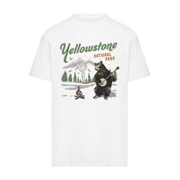 F4NT4STIC Shirt 'US National Parks Yellowstone Bear Playing Banjo' male White size L
