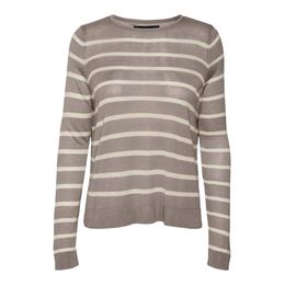 V&eacute;ro Moda VERO MODA Pullover 'VMNOVA' Damen Gr&ouml;&szlig;e L taupe / wei&szlig;