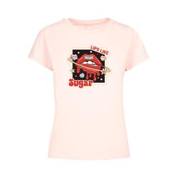 F4NT4STIC T-Shirt 'Lips Like Sugar Retro Fashion Valentinstag' Damen Gr&ouml;&szlig;e M flieder / rosa / rot / schwarz