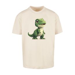 F4NT4STIC T-Shirt 'S&uuml;&szlig;er Gr&uuml;ner Dino' Herren Gr&ouml;&szlig;e M creme / sand / gr&uuml;n