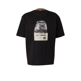 BOSS T-Shirt 'Wagon' Herren Gr&ouml;&szlig;e L pastellgelb / hellgrau / schwarz